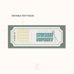 Custom SUSHI NIGHT Gift Coupon - Special Activity Surprise - Voucher ...