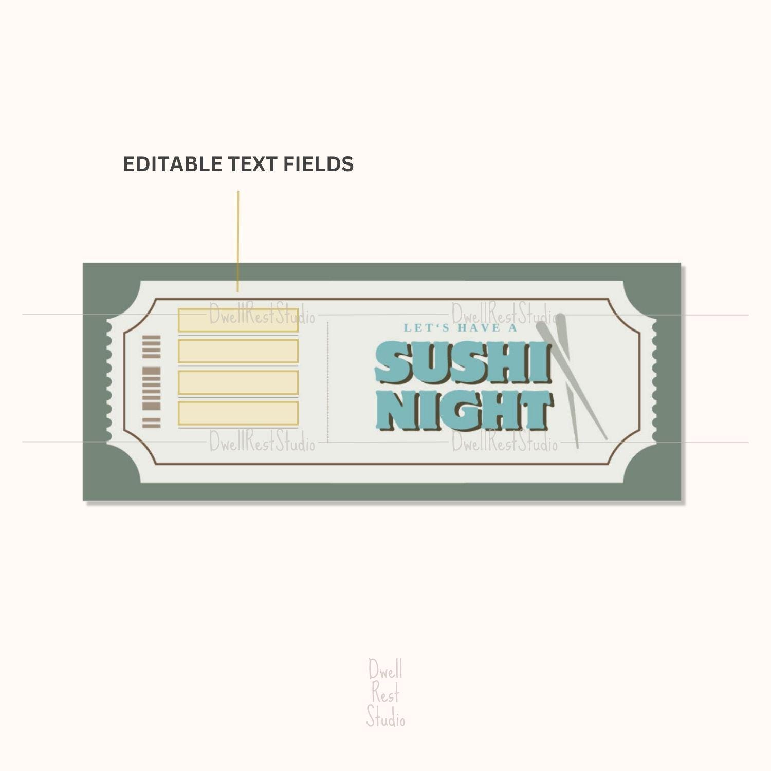 Custom SUSHI NIGHT Gift Coupon - Special Activity Surprise - Voucher ...