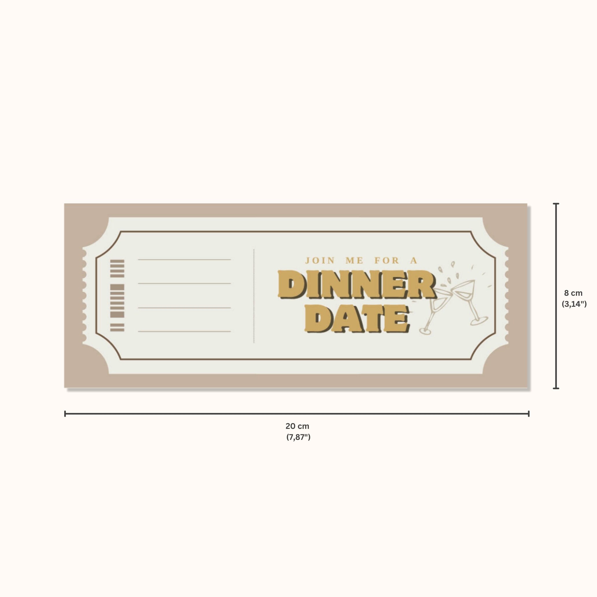 Custom Dinner Date Gift Coupon Special Activity Surprise Voucher Ticket ...