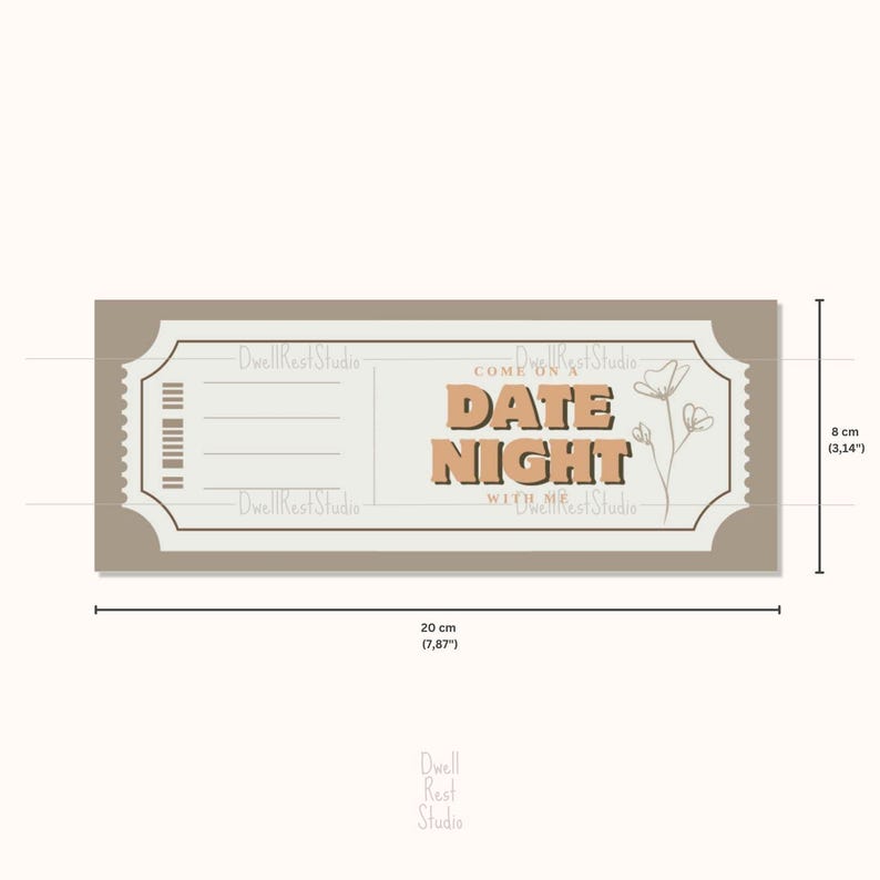 Custom DATE NIGHT Gift Coupon Special Activity Surprise Voucher Ticket ...