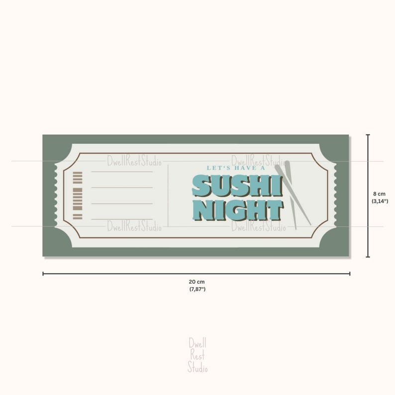 Custom SUSHI NIGHT Gift Coupon - Special Activity Surprise - Voucher ...