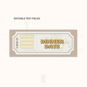 Custom Dinner Date Gift Coupon - Special Activity Surprise - Voucher ...