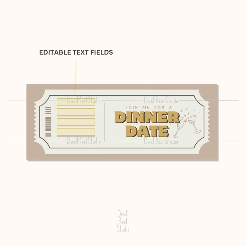 Custom Dinner Date Gift Coupon - Special Activity Surprise - Voucher ...