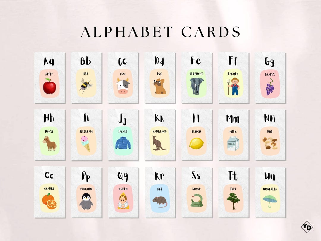 Printable Alphabet Cards Montessori Alphabet Cards Nature Alphabet ...