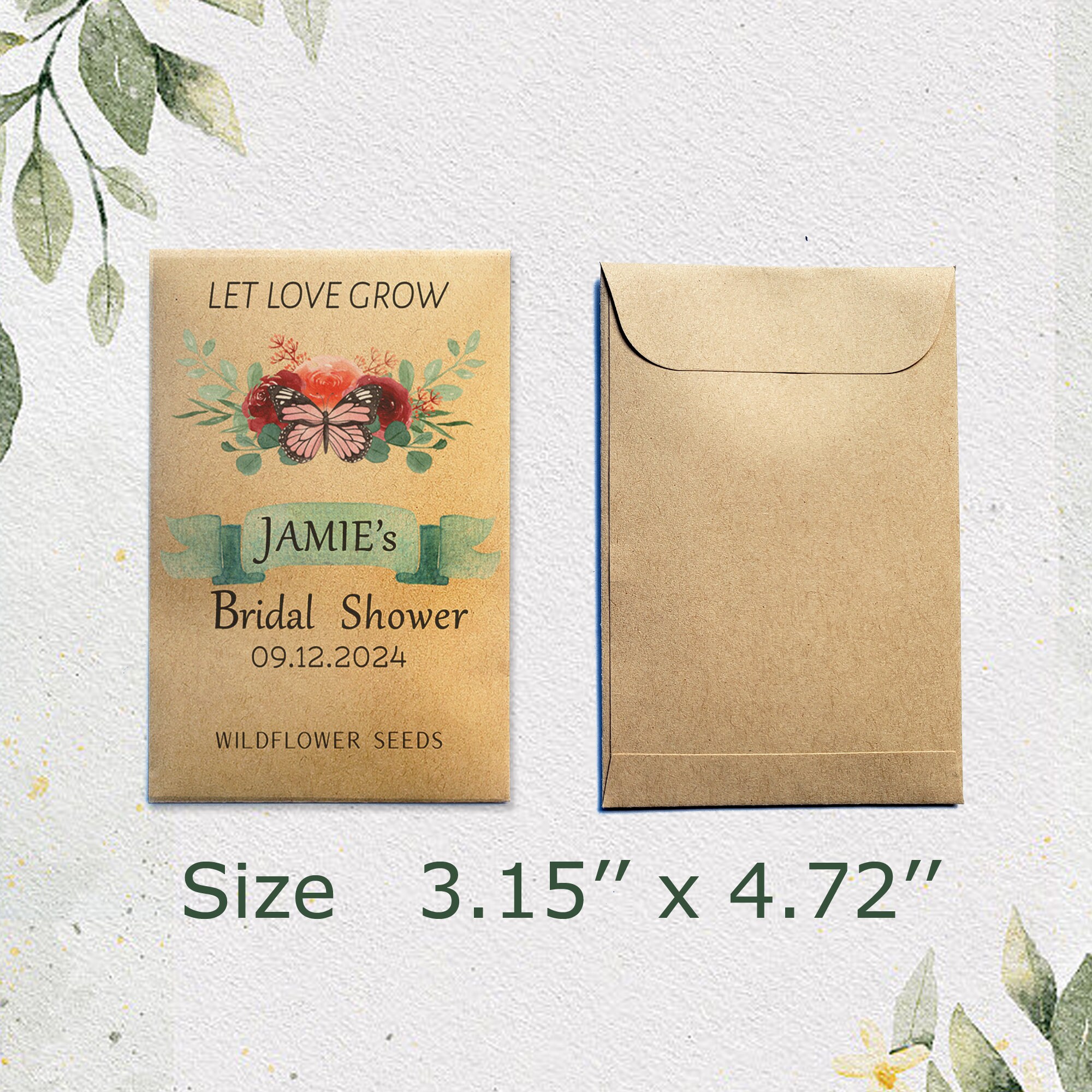 Personalized Bridal Shower Seed Packets, Wedding Favor for Guests ...