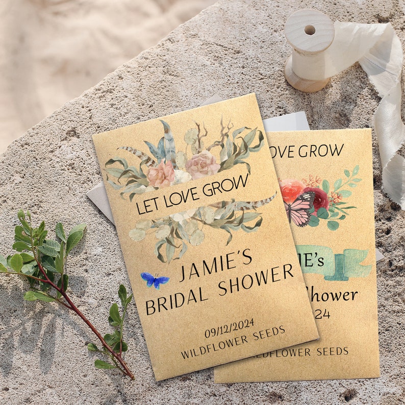 Personalized Bridal Shower Seed Packets, Wedding Favor for Guests ...