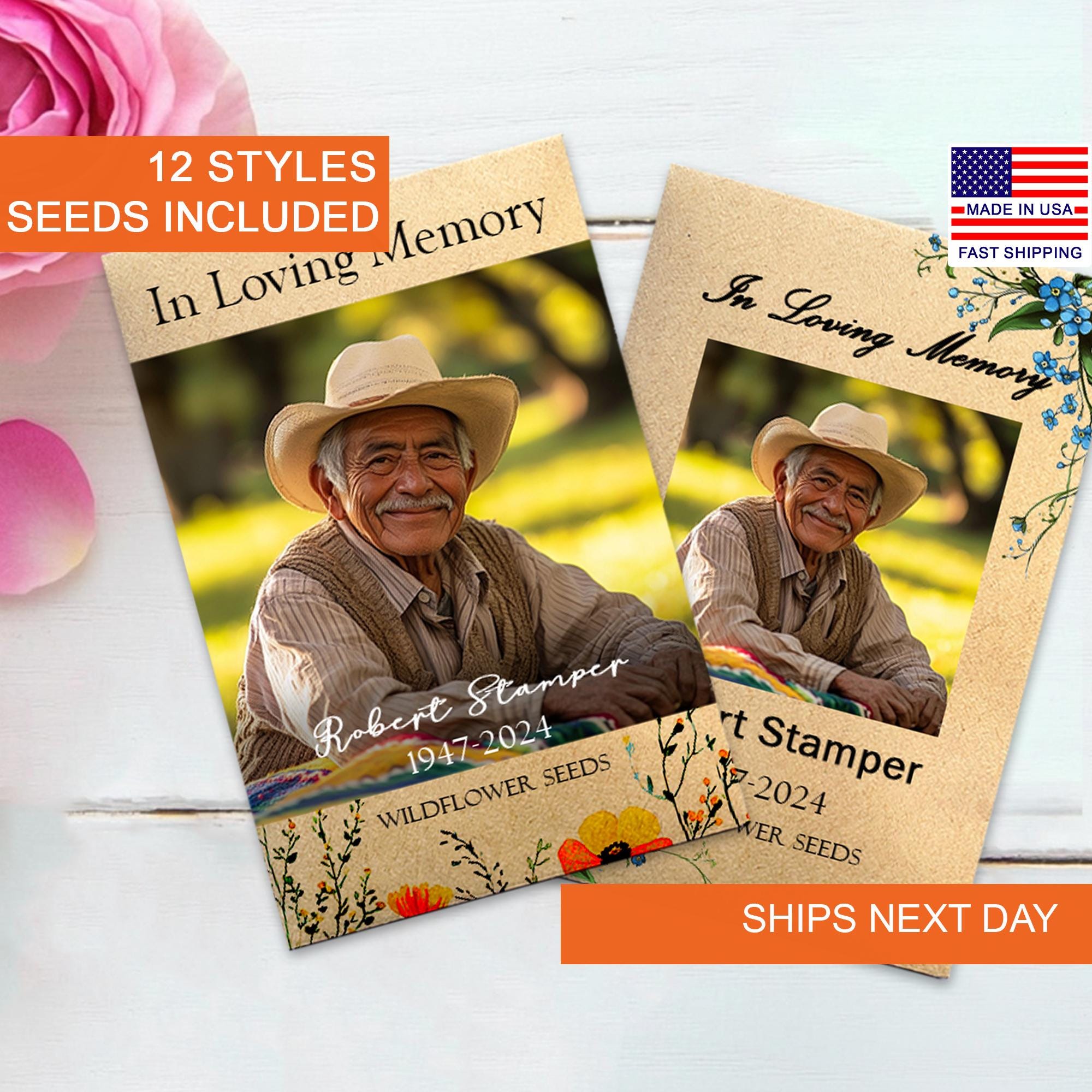 100 BULK in Loving Memory Favors Wildflower Seed Packet, Memorial Favor ...