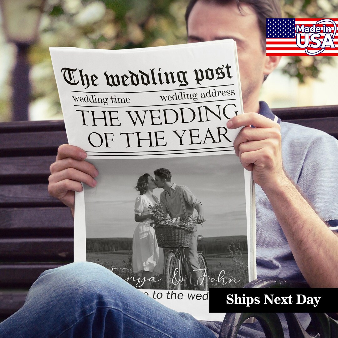 5 PCS Editable Wedding Newspaper/personalized Wedding Newspaper With ...