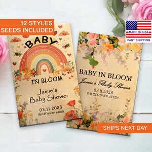 RUSH Baby Shower Favors New Baby Seed Packets With Wildflower Seeds ...