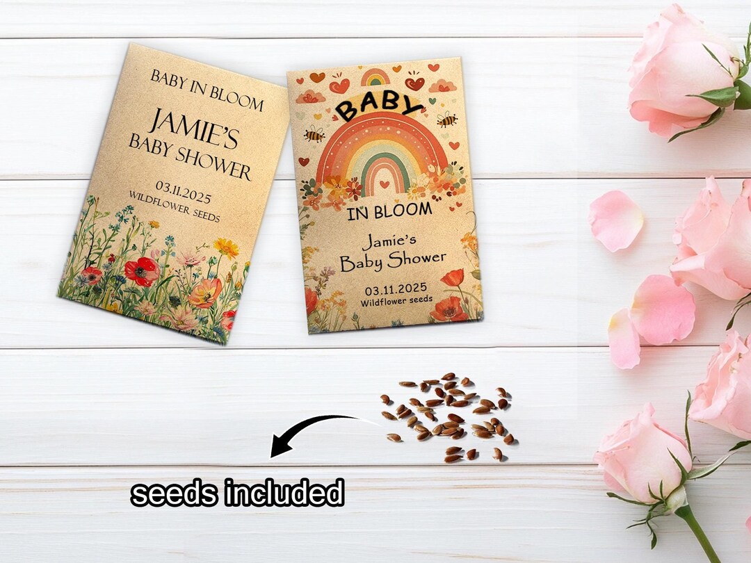 Wildflower Seed Packets Baby Shower Favors With Seed Included Custom ...