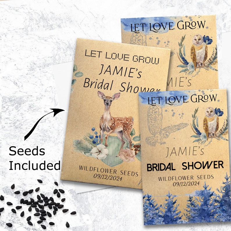 Personalized Bridal Shower Seed Packets, Wedding Favor for Guests ...