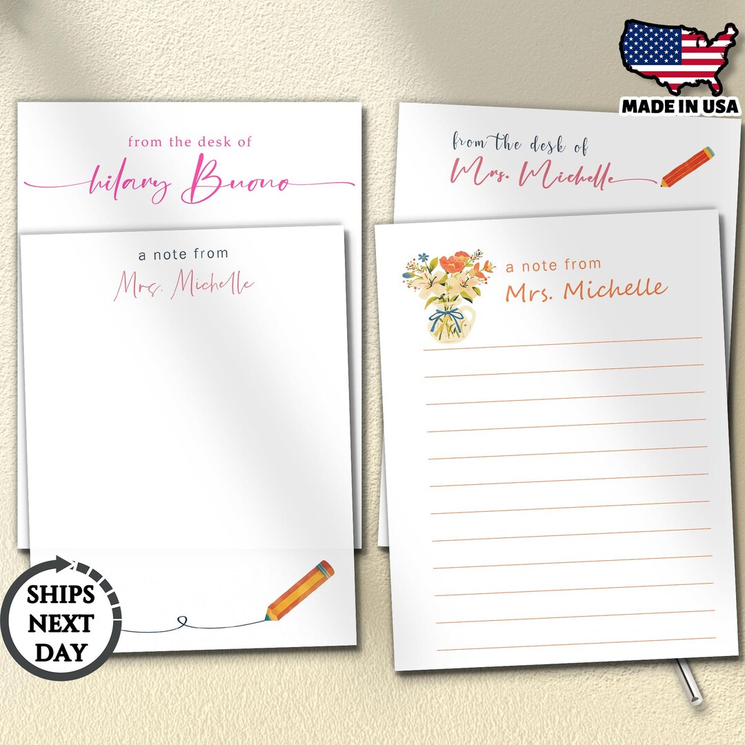 Personalized Notepad, A Note From Elegant Script Notepad, Calligraphy ...