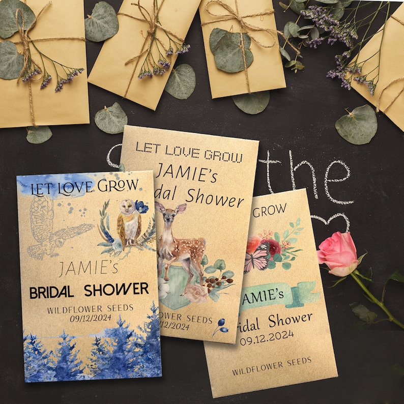 Personalized Bridal Shower Seed Packets, Wedding Favor for Guests ...