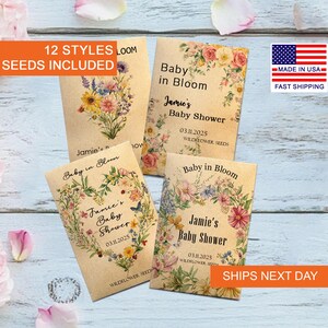 RUSH Baby Shower Favors New Baby Seed Packets With Wildflower Seeds ...