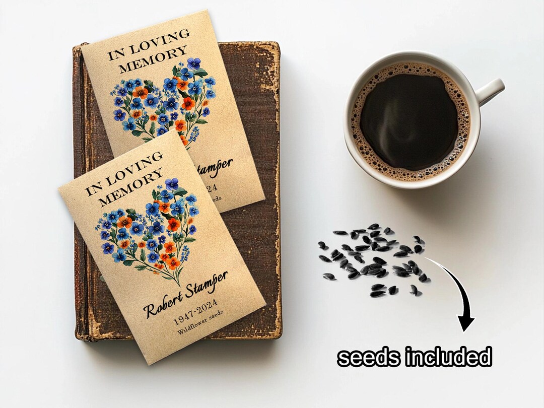 In Loving Memory Wildflower Seed Packet, Memorial Favor, Funeral Packet ...