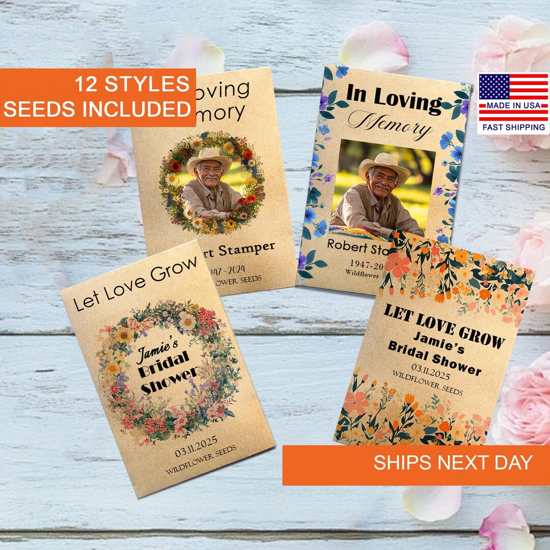 10 Memorial Seeds Packets/funeral Wildflower Seed Packets/sympathy Gift ...