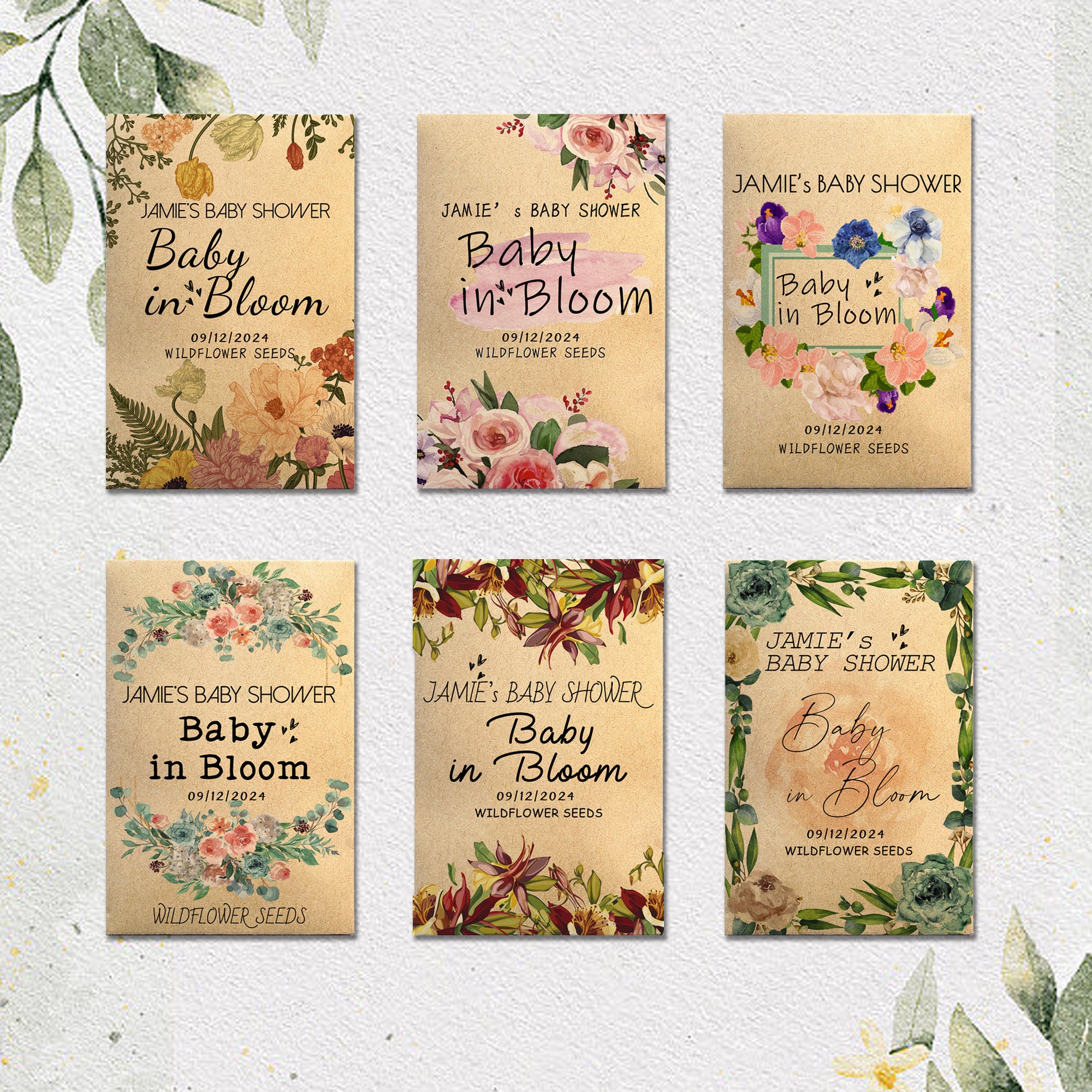 Baby Shower Seed Packet Favors, Baby Shower Favors, Baby in Bloom, Let ...