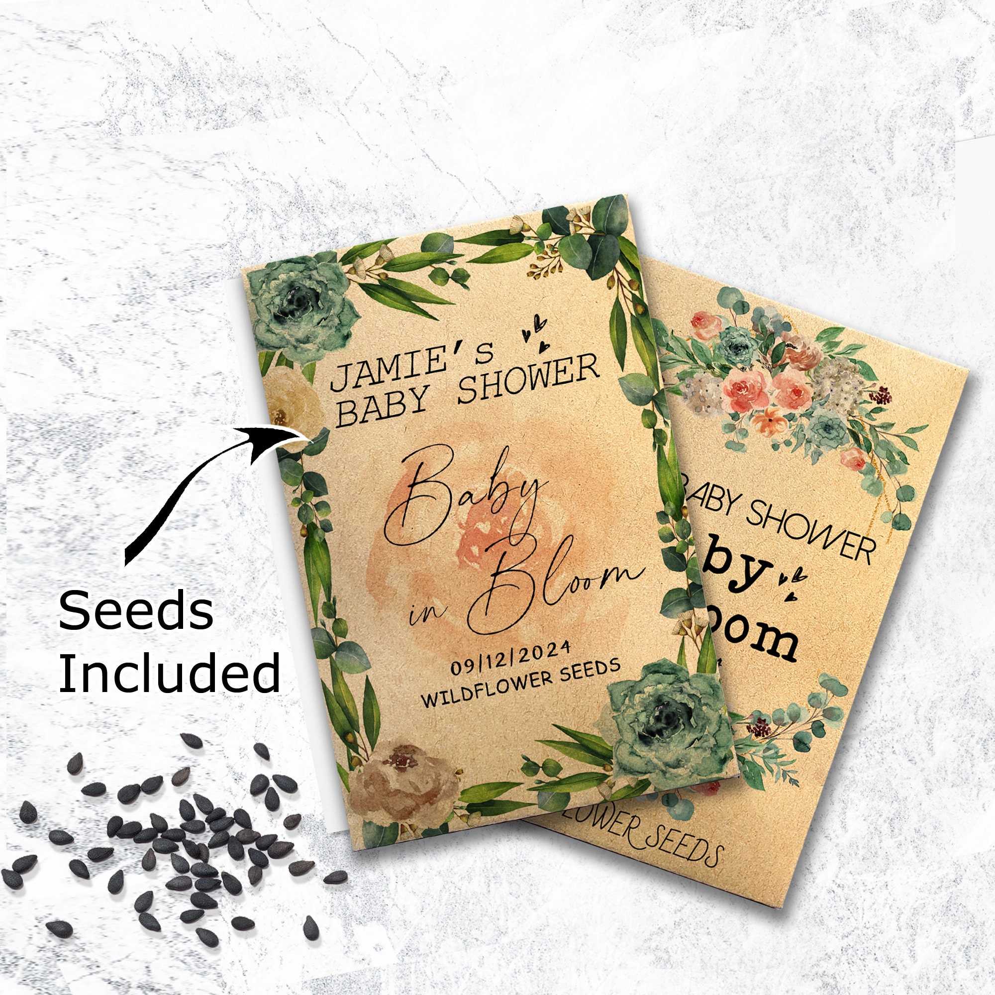 Baby Shower Seed Packet Favors, Baby Shower Favors, Baby in Bloom, Let ...