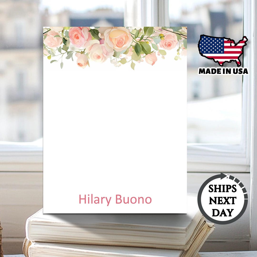 Custom Floral Notepad/initials Name Notepad/watercolor Notepad/spring ...