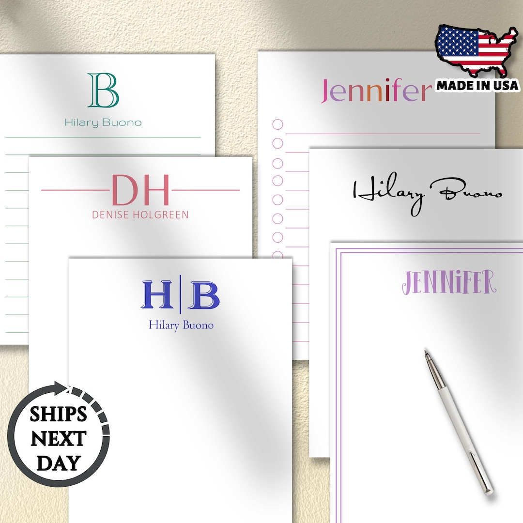 Personalized Notepad/monogram Notepad/initials + Name Notepad/teacher ...