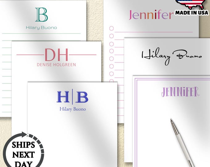Personalized Notepad/monogram Notepad/initials + Name Notepad/teacher Notepad/co Worker Gift/to ...