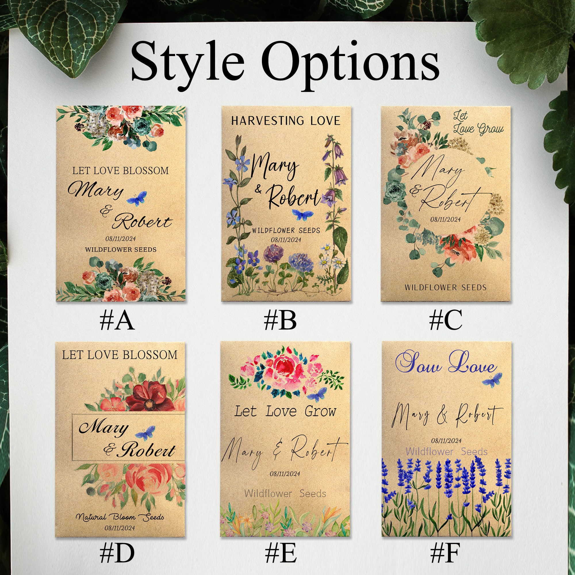 Custom Seed Packets Wedding Favors Wildflower Seed Favors Personalized ...