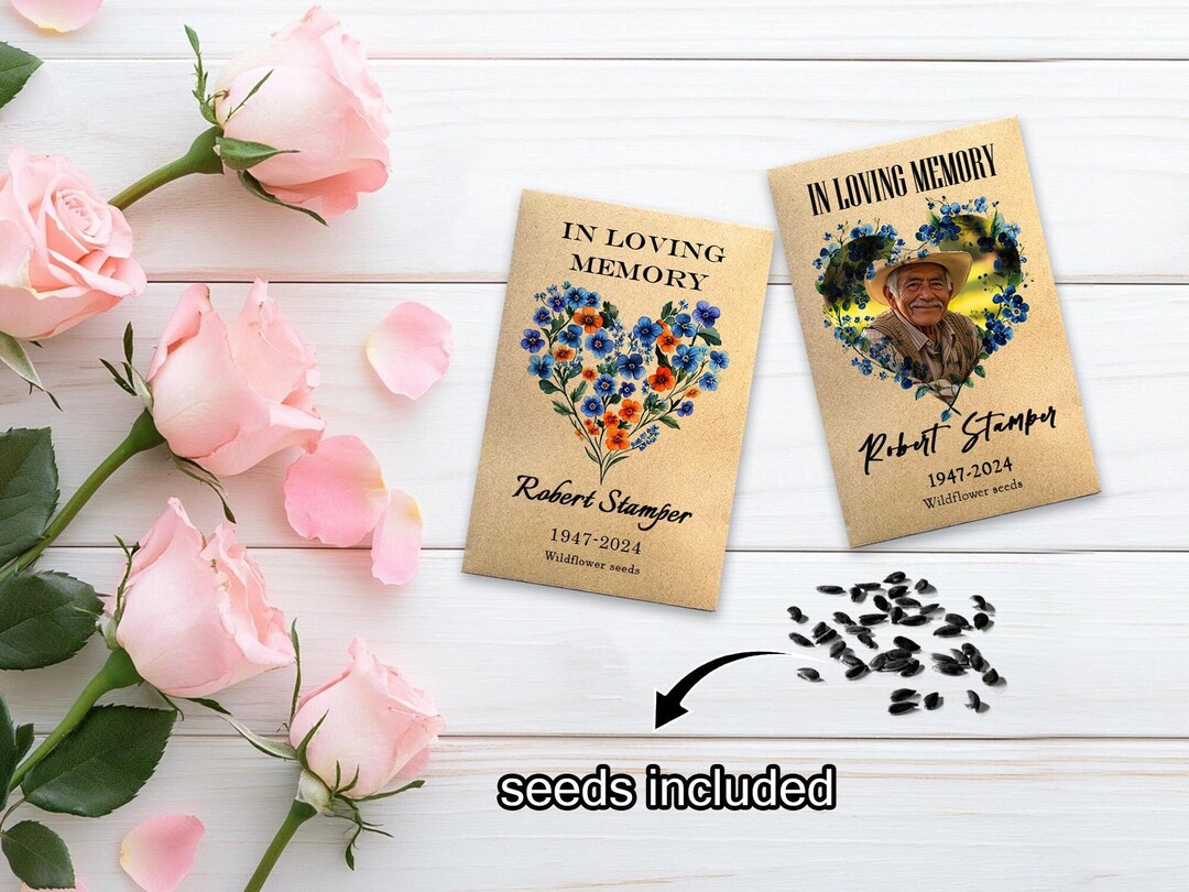 Seed Packets Funeral Favors, Funeral Service Favors With Photo/custom ...