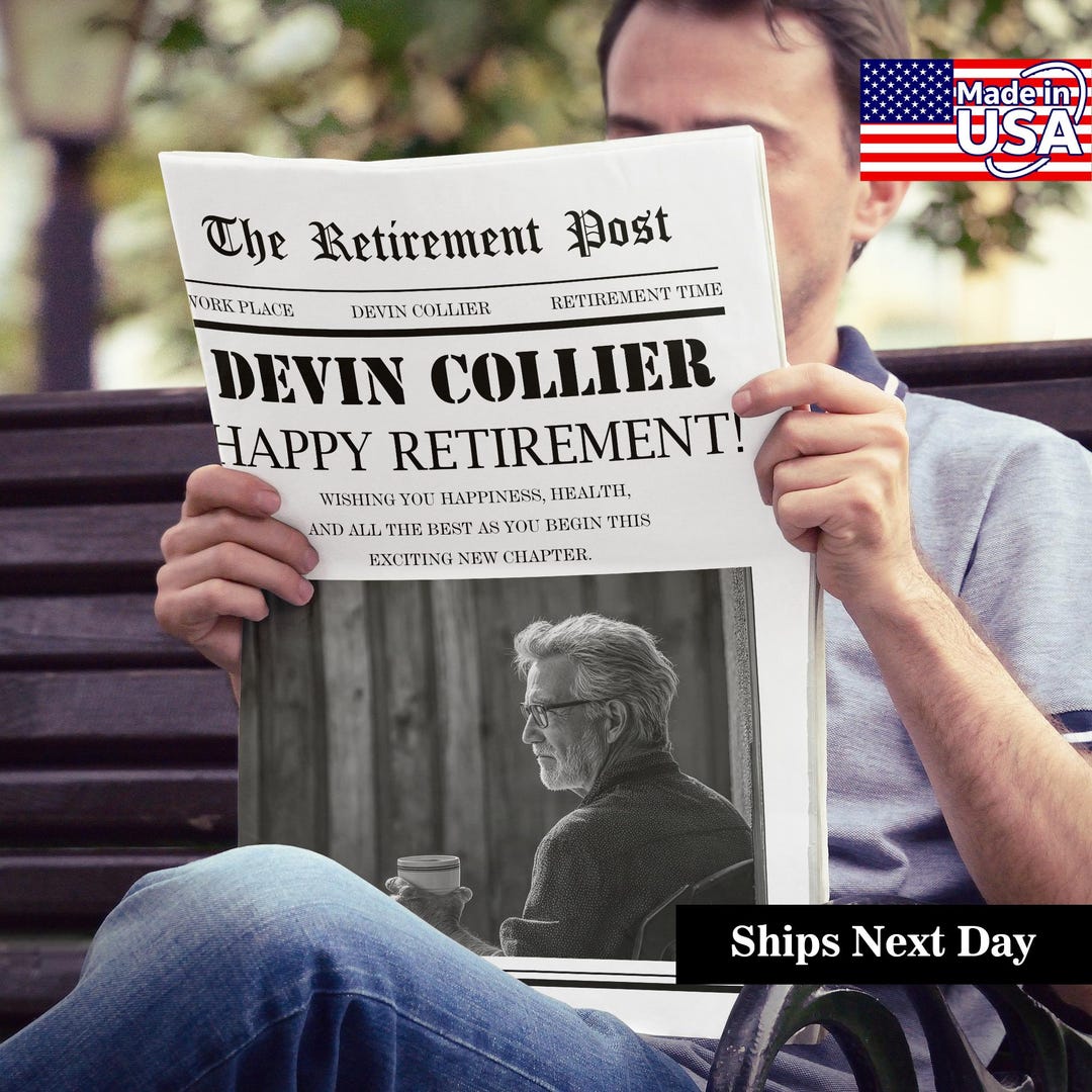Unique Newspaper Retirement Gifts for Men or Women, Printed Newspaper ...