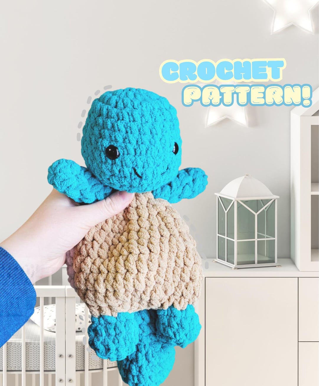 Toby the Turtle Crochet Pattern Instruction, Stuffed Amigurumi, Cute ...