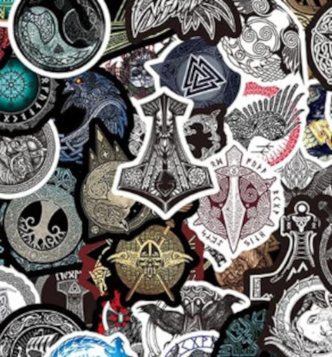 Norse Stickers Logo Decals Runic Compass Viking Totem Stickers for ...