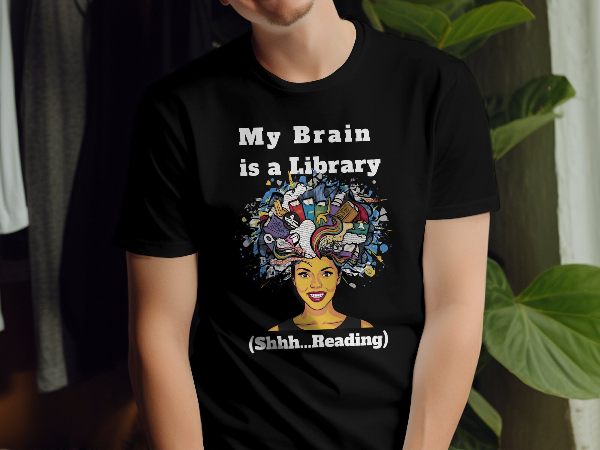Library T-shirt, Teen Book Lover Graphic Tee, Unique Reader Gift ...