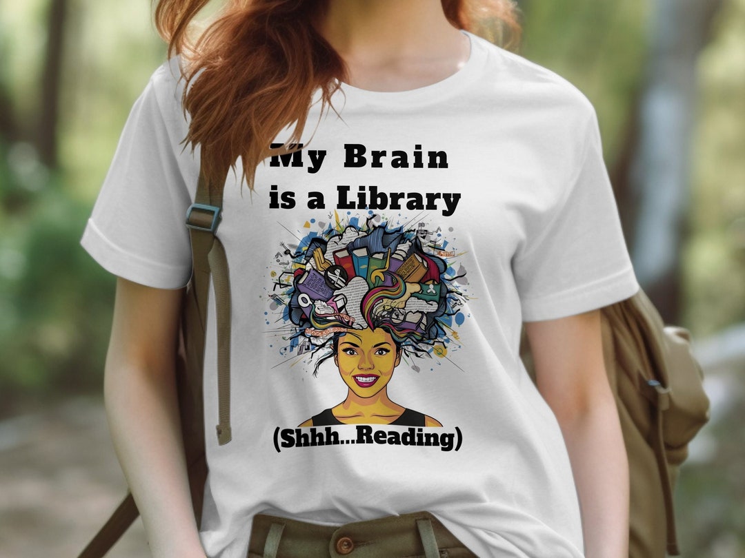 Library T-shirt, Teen Book Lover Graphic Tee, Unique Reader Gift ...