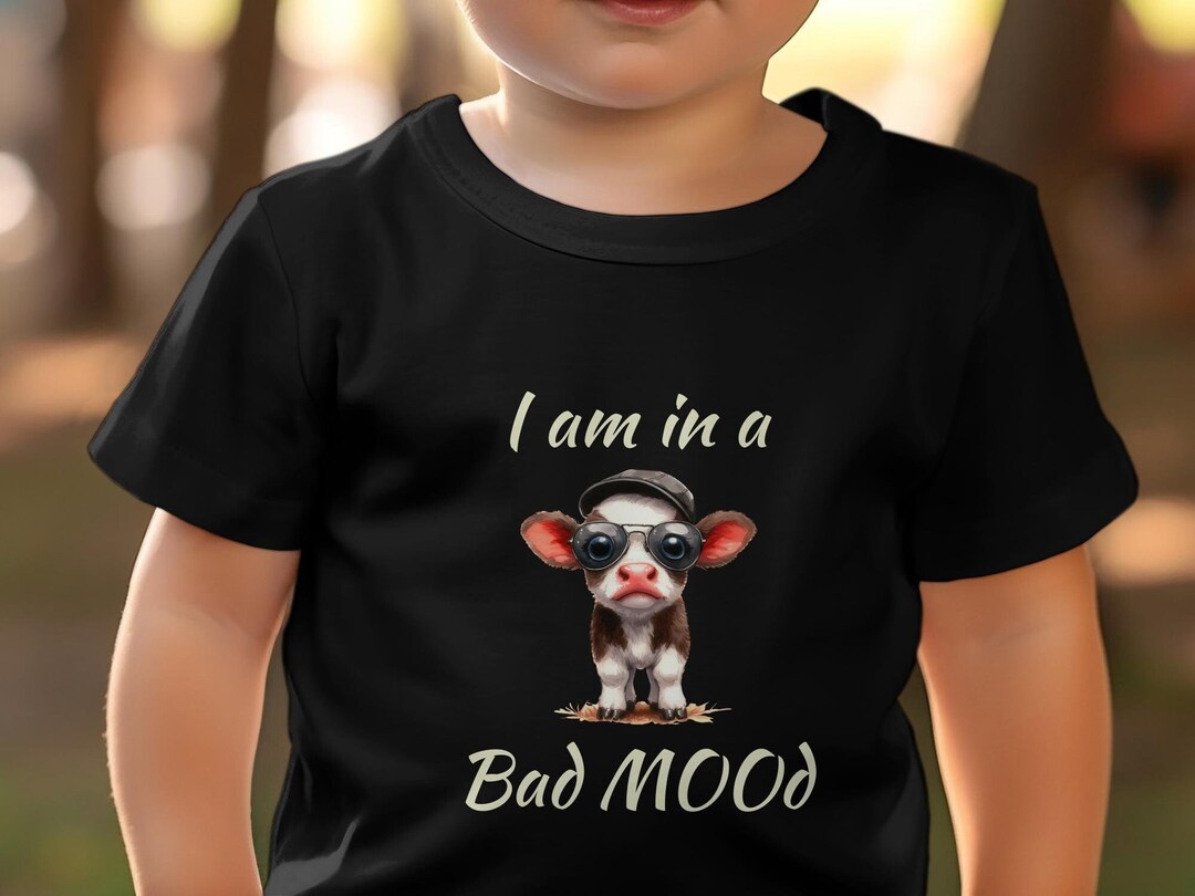 Funny Cow T-shirt, I Am in a Bad Mood Pun, Cute Cow Tee, Humor, Unisex ...