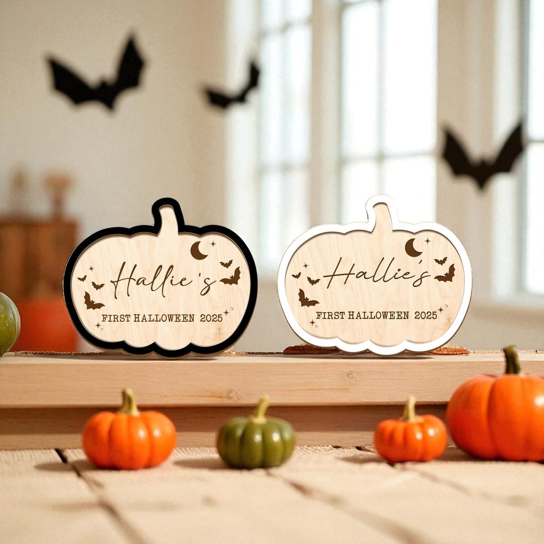 Personalized Baby Halloween Milestone Sign: First Halloween Pumpkin ...