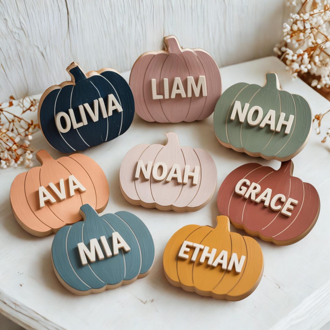 Personalized Pumpkin Name Tag: Custom Halloween Basket Tag - Etsy