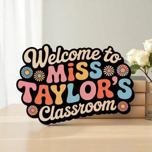Personalized Teacher Door Sign: 3D Classroom Welcome Decor - Etsy