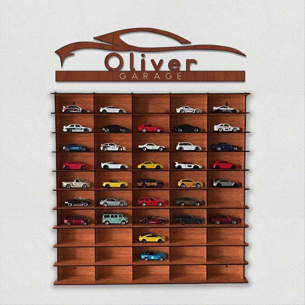 5mm Wooden Custom Toy Car Wall Shelf, Garage for Hot Wheels Toy Car, 1: ...