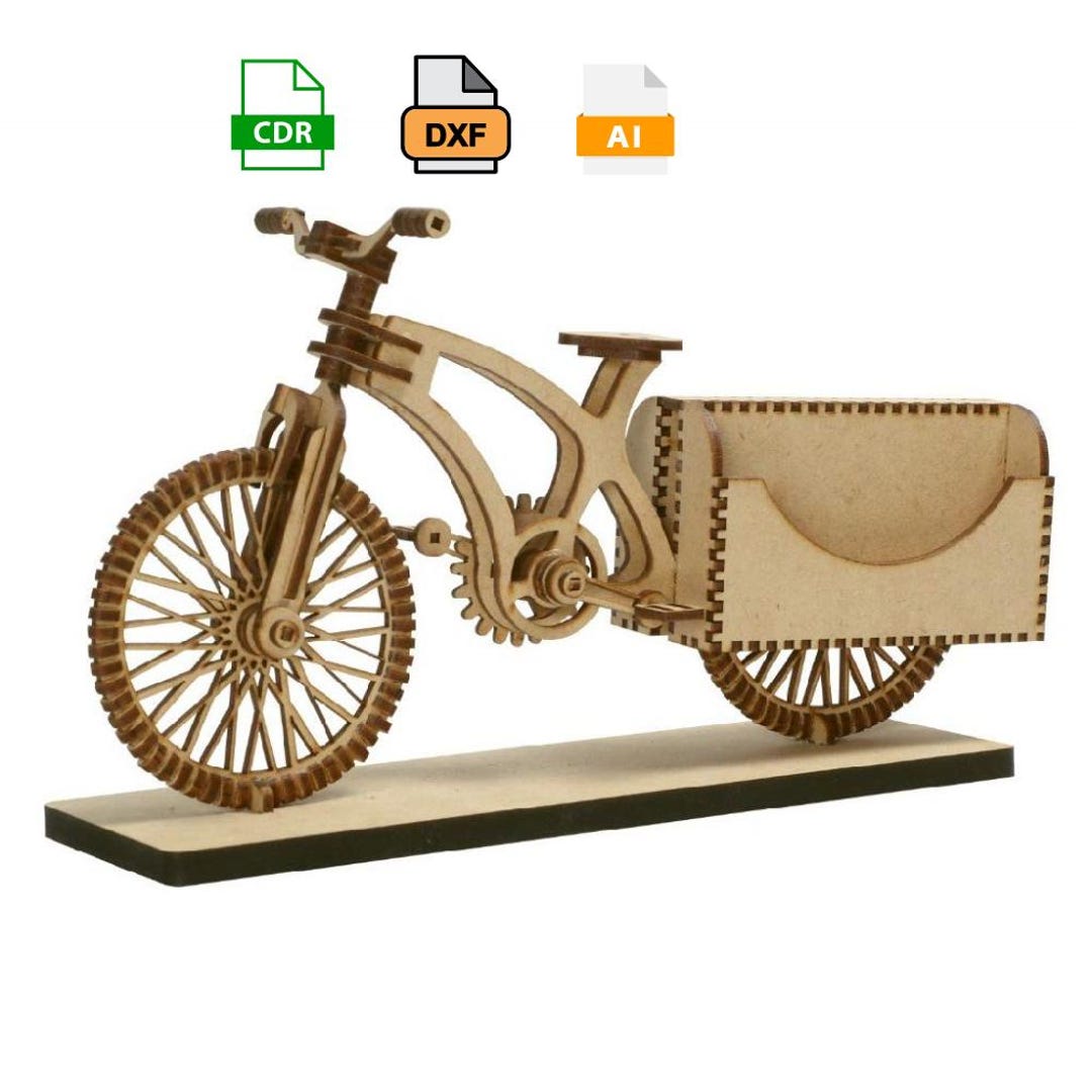 3D Laser Cut Wooden Bicycle Model, 3D Decorative Wooden Bicycle Model ...