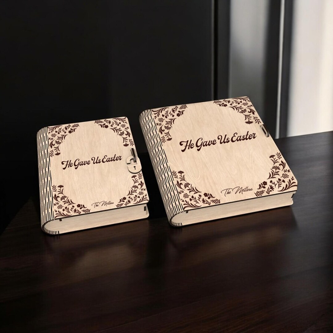 Wooden Memory Box Book-shaped, Gifts for Mom, Personalised Easter ...