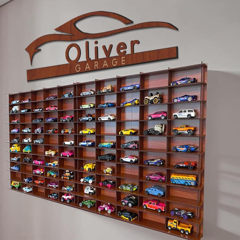 5mm Wooden Custom Toy Car Wall Shelf, Garage for Hot Wheels Toy Car, 1: ...