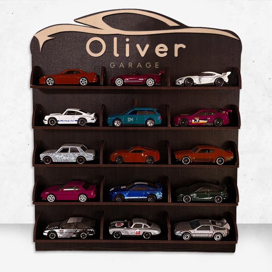 Custom Toy Car Shelf, Toy Car Desktop Storage for 15 Cars, 1:64 Car ...