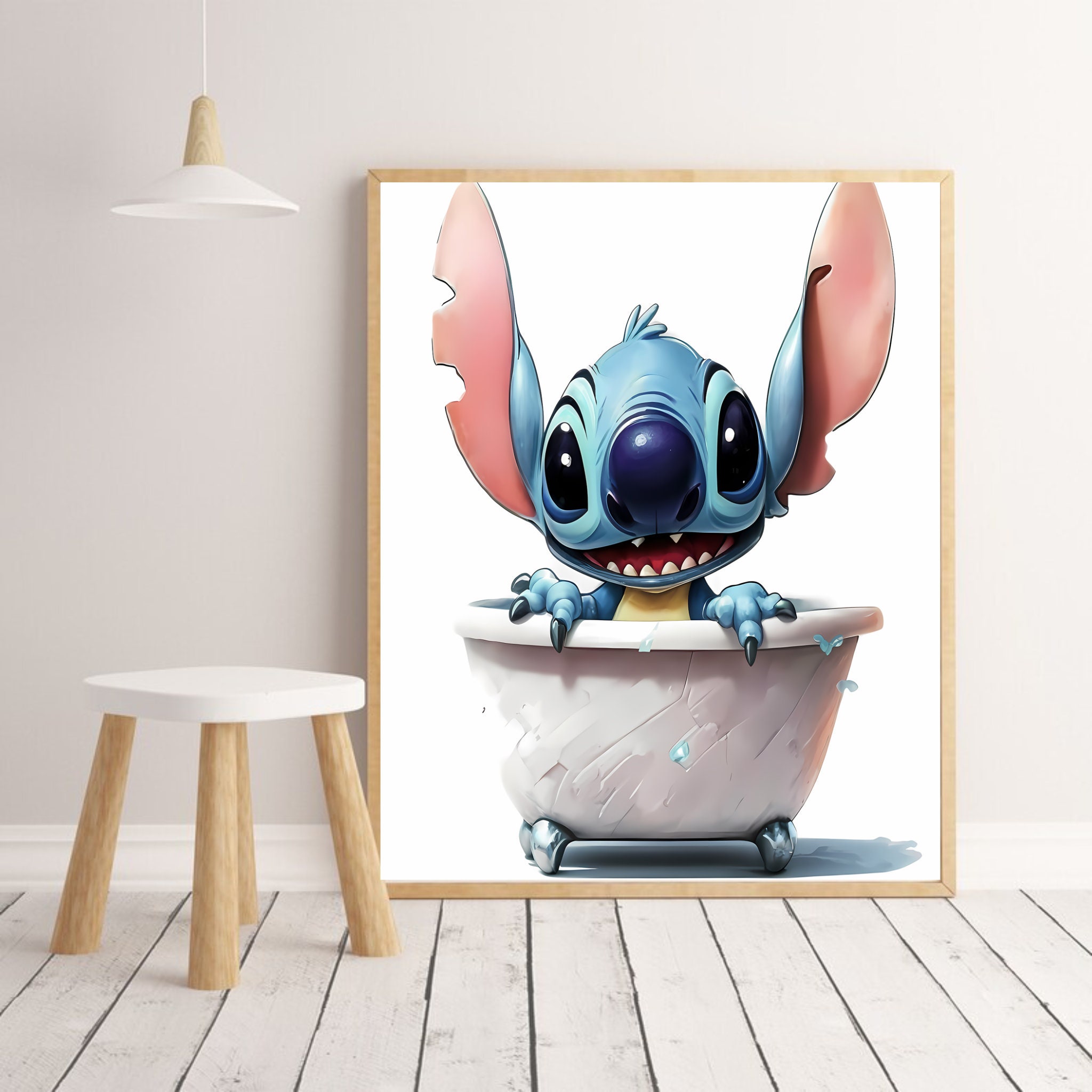 Stitch Bathroom Print, Stitch Wall Decor,stitch Art Print,stitch Wall ...