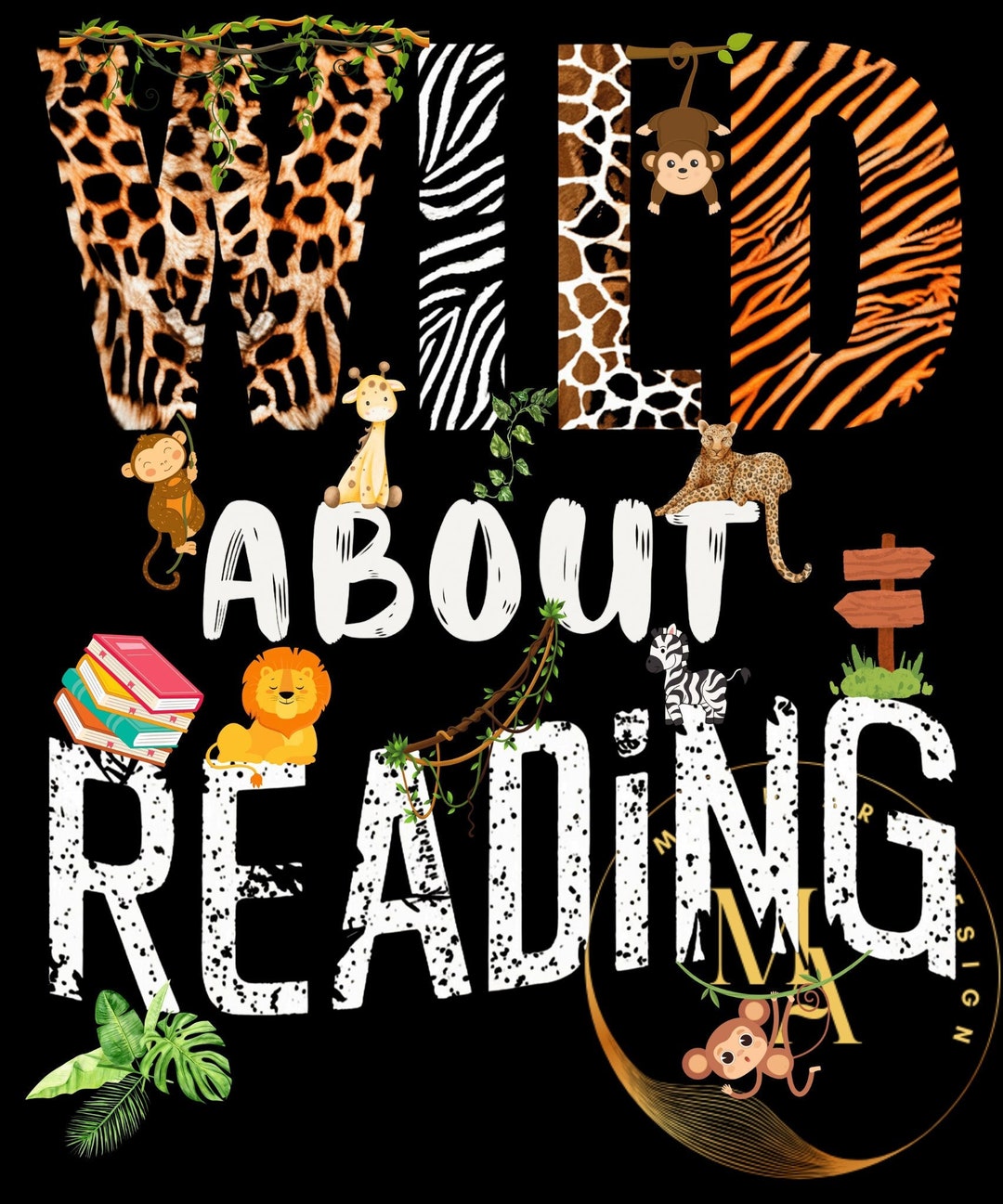 Wild About Reading SVG PNG ,first Day of School, Back to School ...