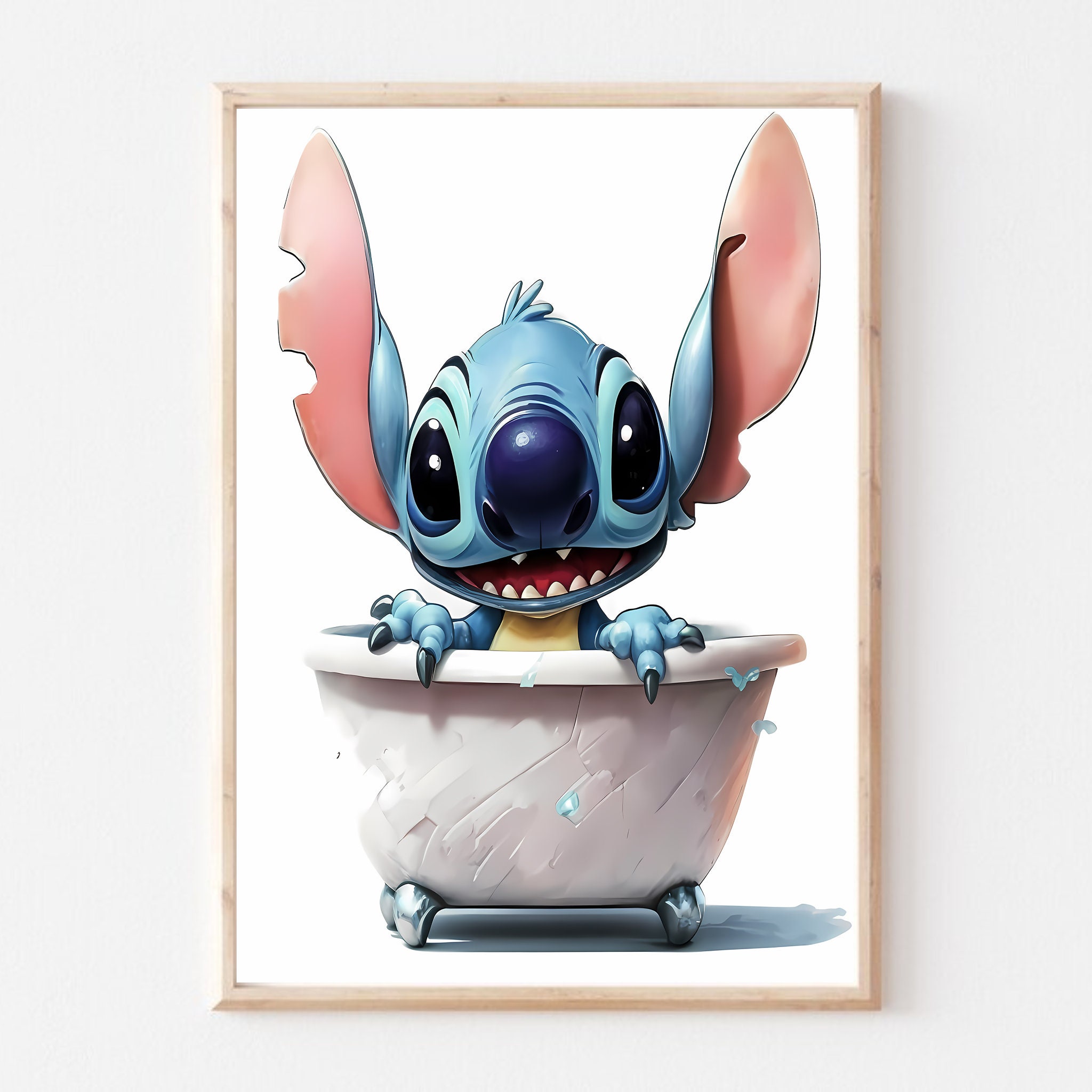 Stitch Bathroom Print, Stitch Wall Decor,stitch Art Print,stitch Wall ...
