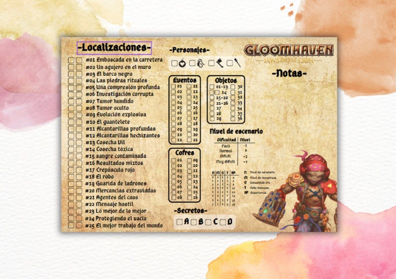 Gloomhaven Lion's Maw Printable Campaign Log - Etsy Australia