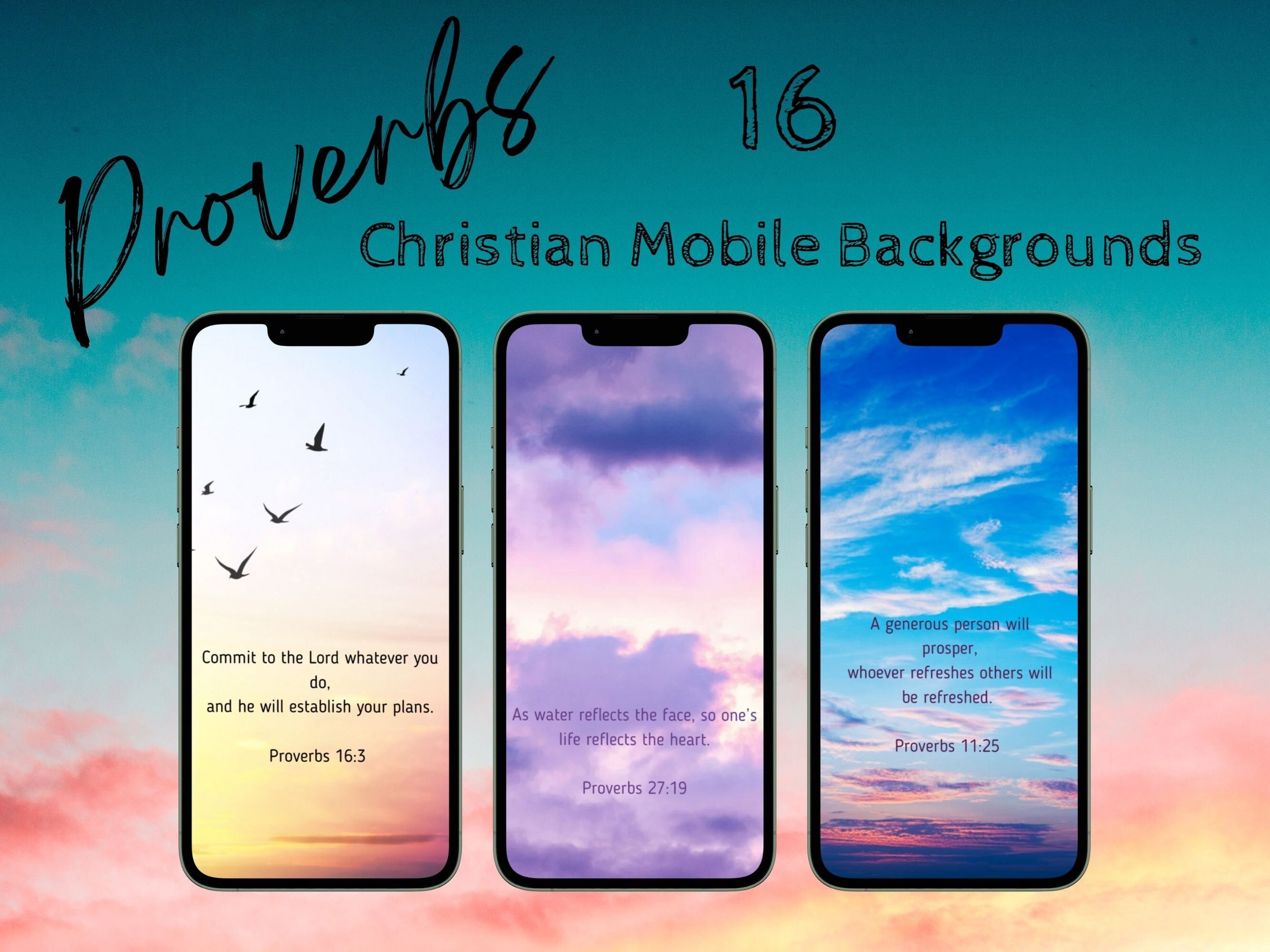 16 Bible Verse Mobile Wallpapers - Proverbs - Etsy