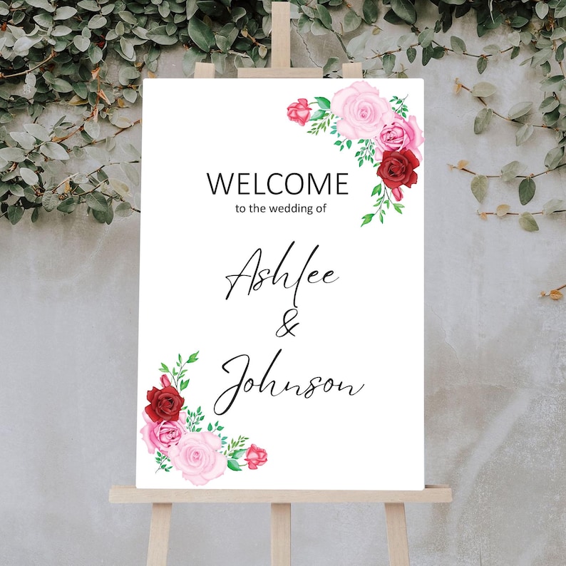 Custom Acrylic Wedding Welcome Sign: Modern Reception Decor - Etsy