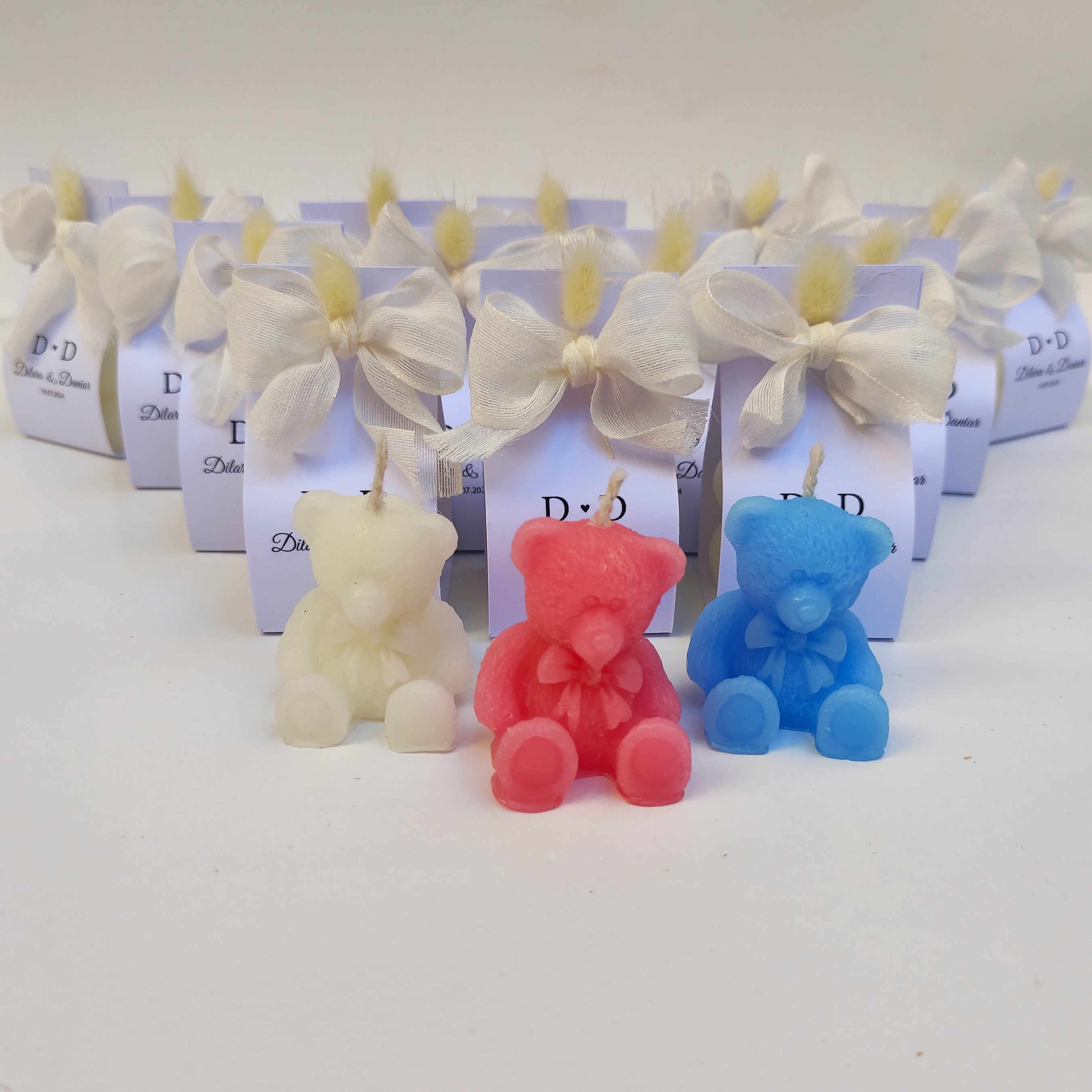 Teddy Bear Candle Favor, Birthday Bear Candle Gift, Baby Shower Candle ...