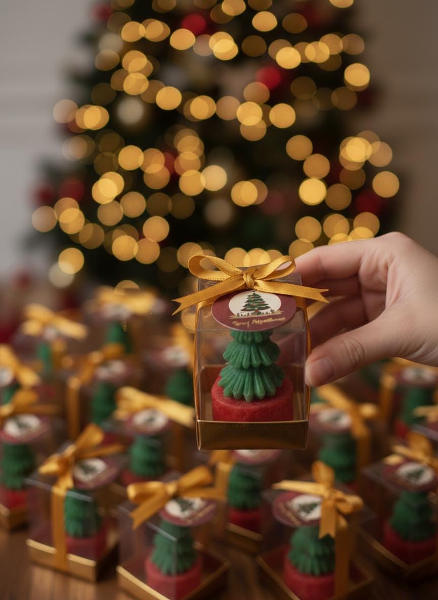 Noel Pine Tree Candle Favor - Christmas New Year Xmas Table Decor ...