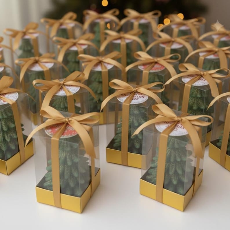 Christmas Tree Candle Gift, Noel Party Favor, Holiday Mini Pine Candle ...